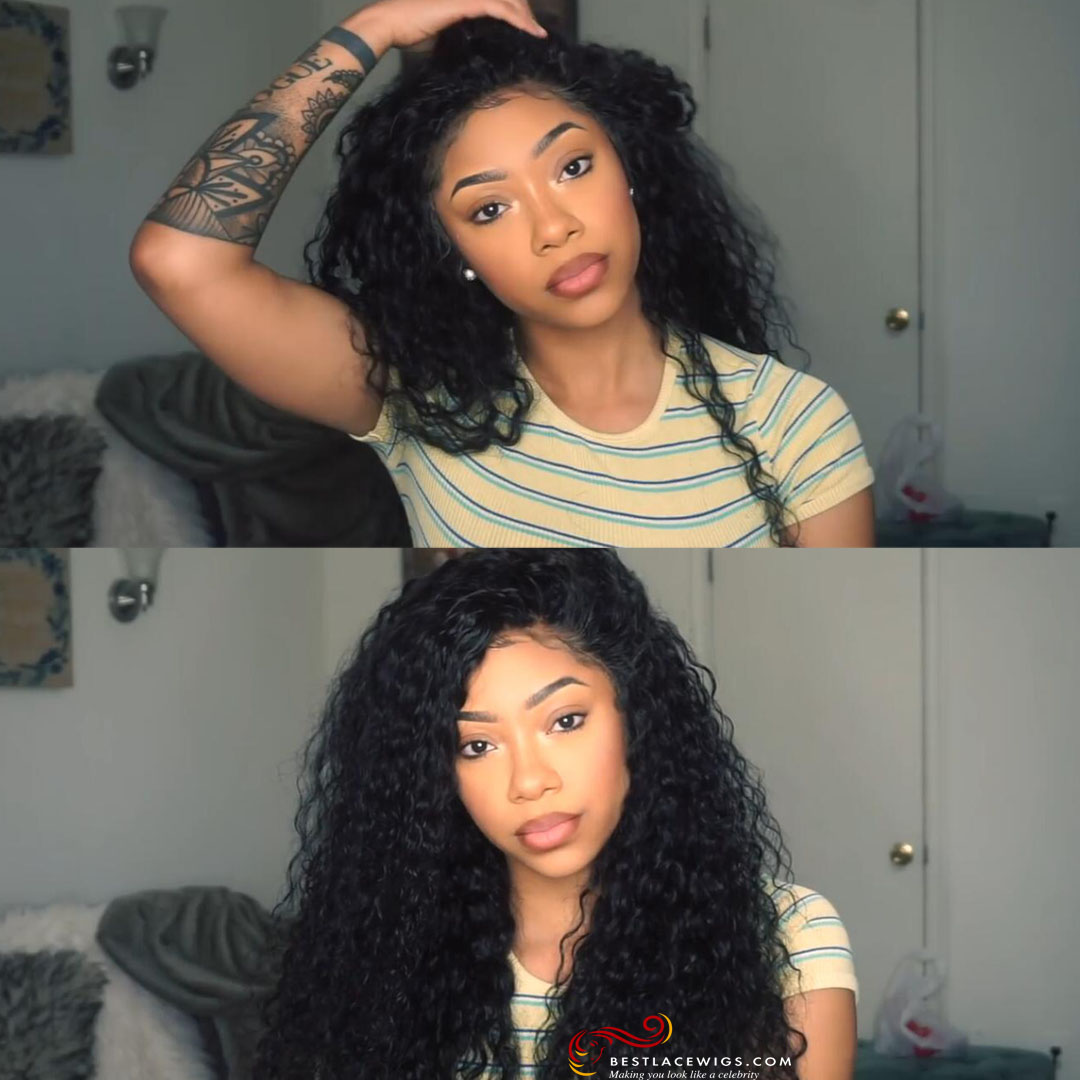 Heavy Density Curly Indian Remy Hair 360 Lace Wigs | www.BestLaceWigs.com